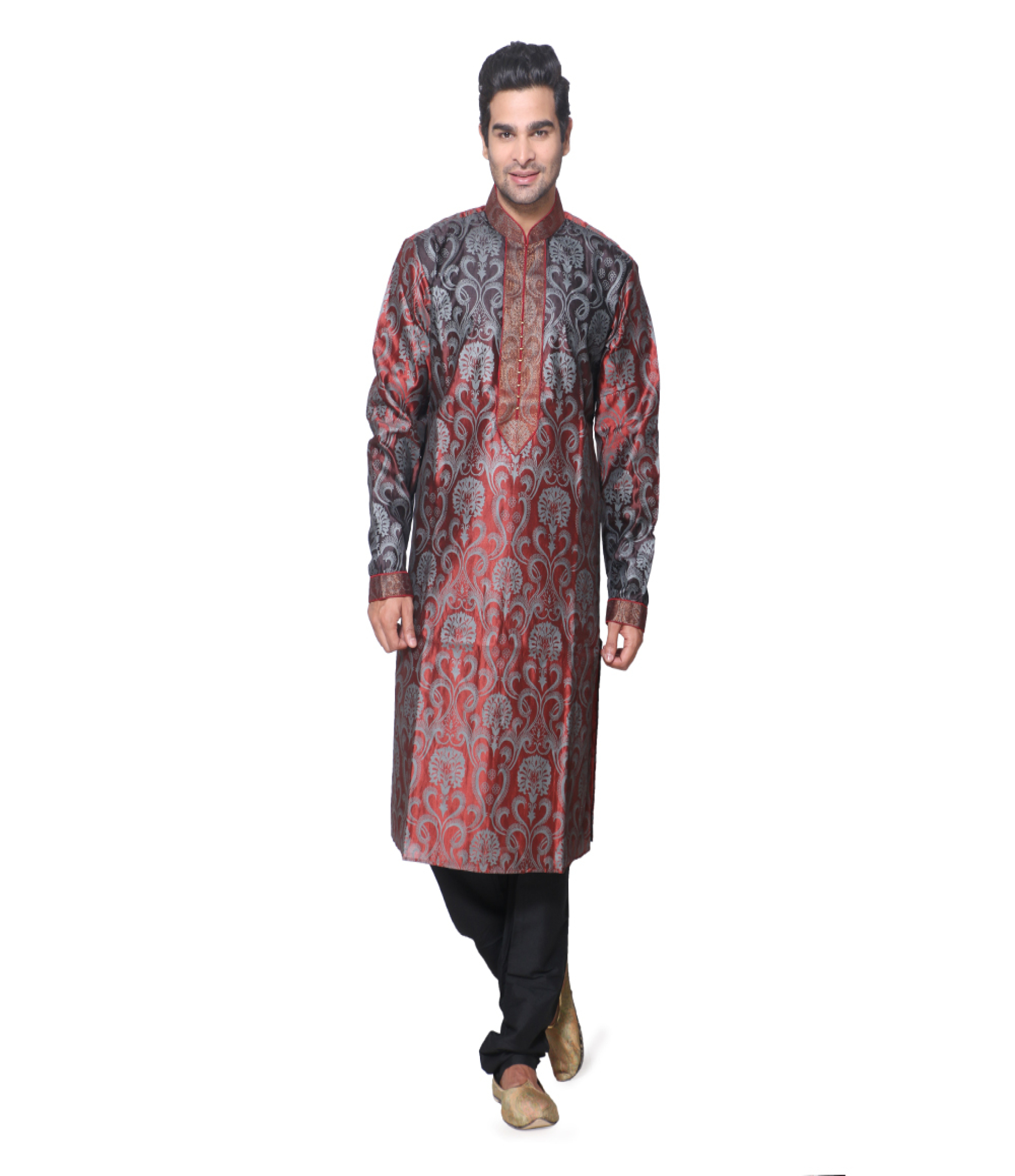 Buy Maroon Shaded Kurta Designer . Shipping Worldwide.